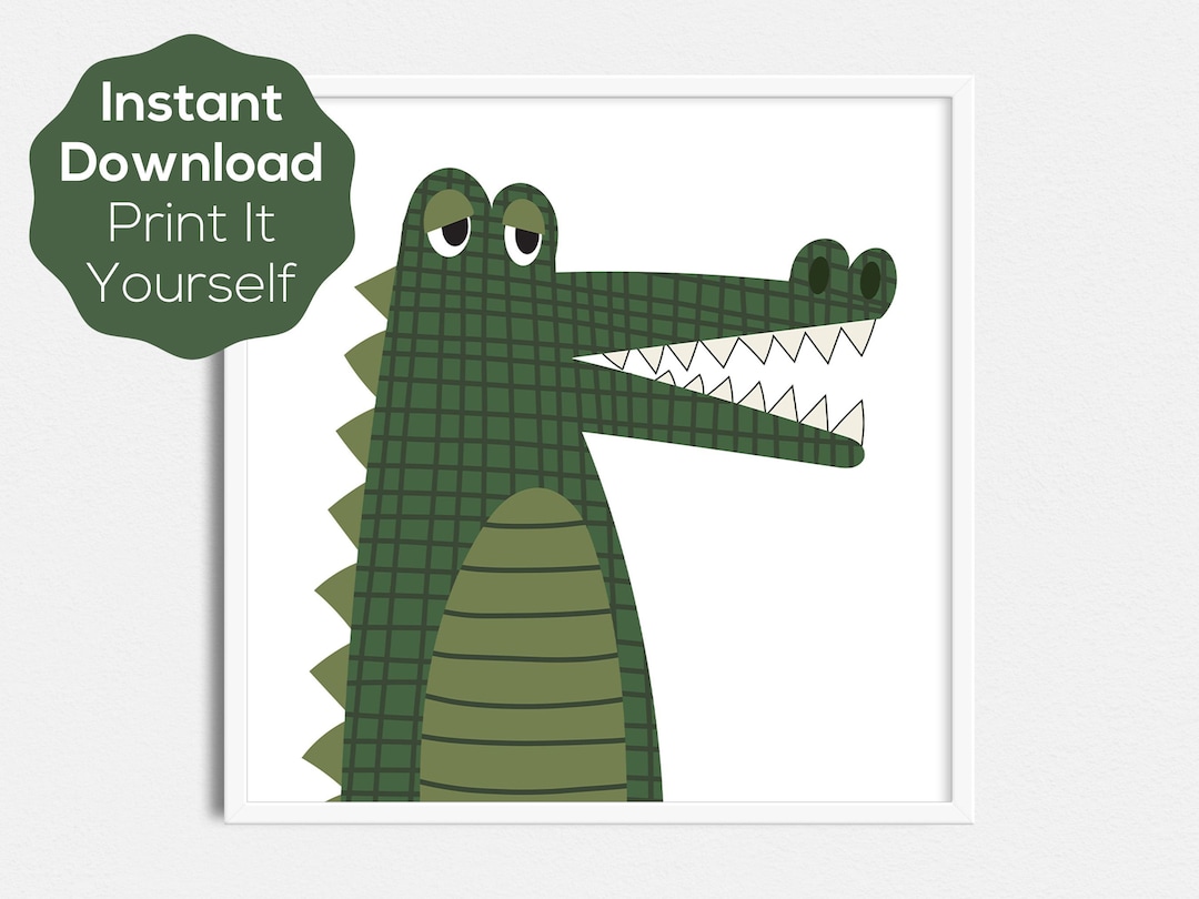 Alligator Printable Art - Instant Download - Print It Yourself - Wall ...