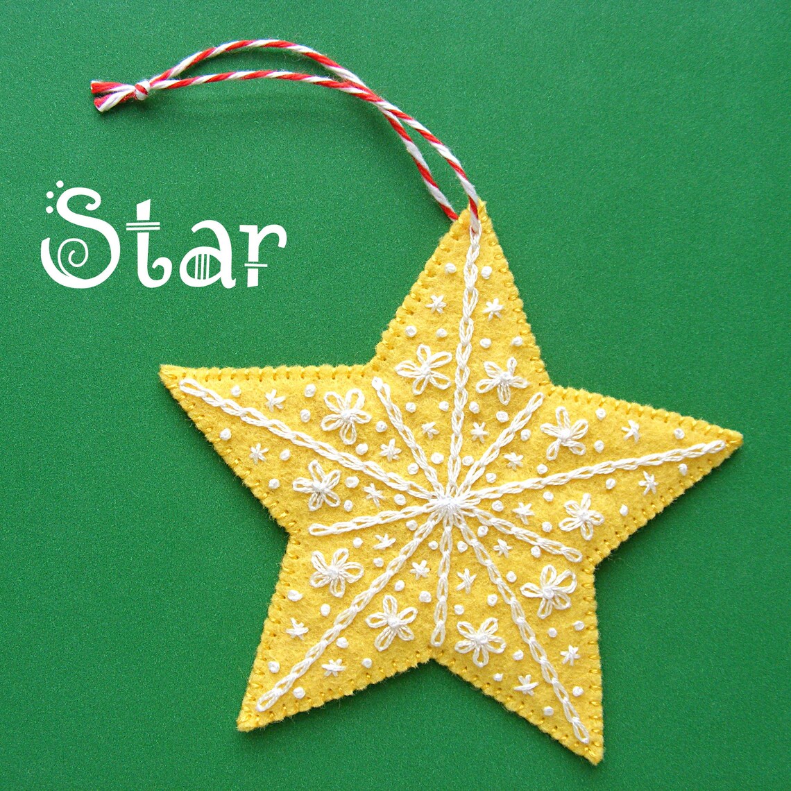 Star felt ornament pattern | Etsy