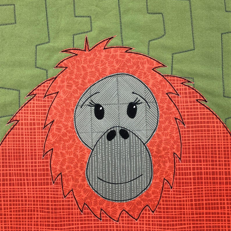 Oodles Orangutan Applique Quilt Pattern: Easy Beginner Project (digital ...