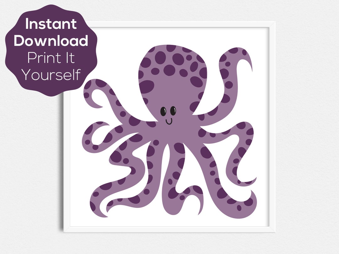 Octopus Printable Art - Instant Download - Print It Yourself - Wall Art ...
