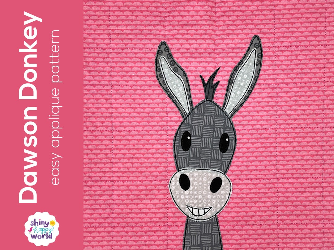 Dawson Donkey Applique Quilt Pattern - Easy Digital PDF Pattern, Uses ...
