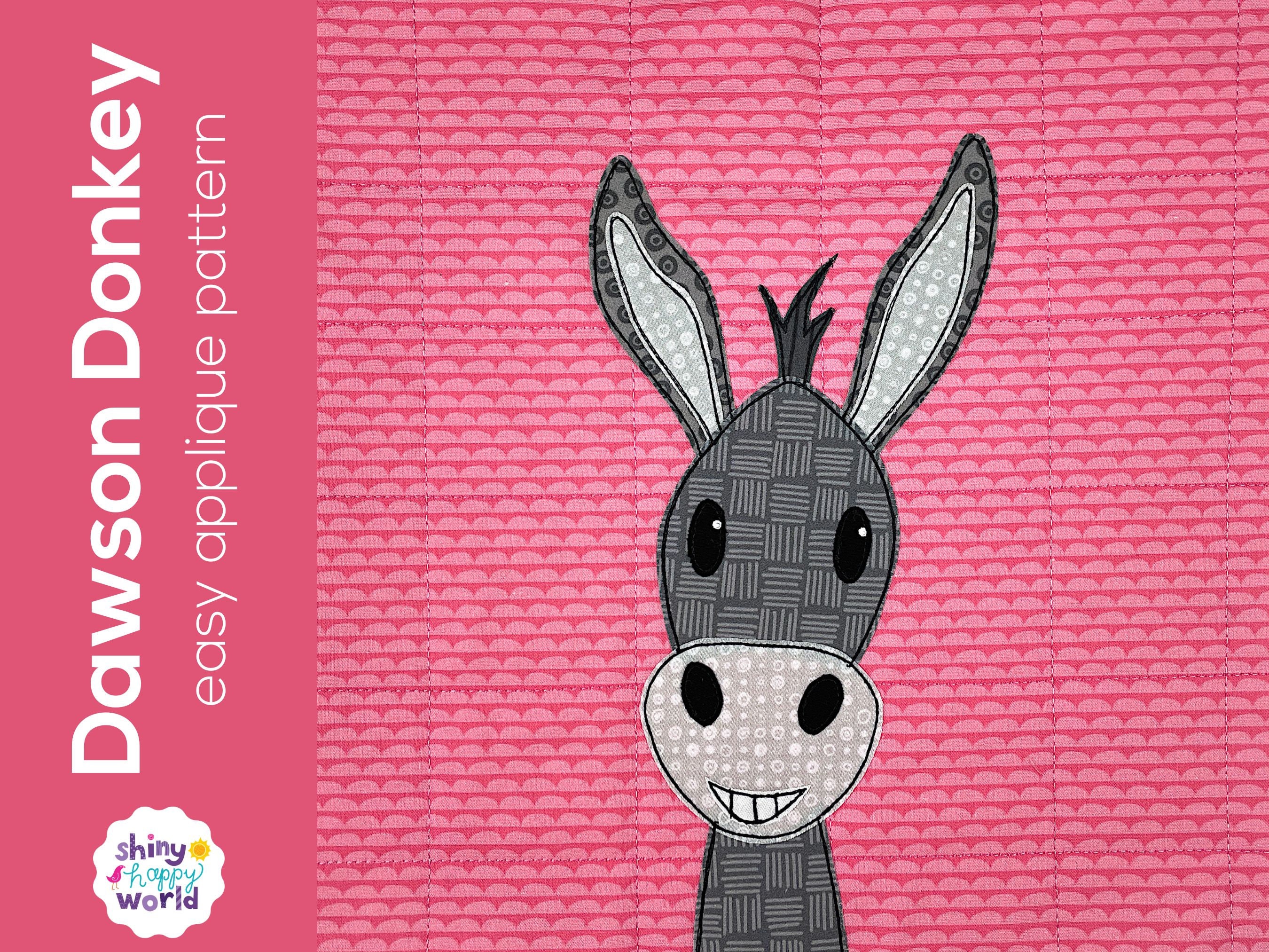 Dawson Donkey Applique Quilt Pattern Easy Digital PDF - Etsy
