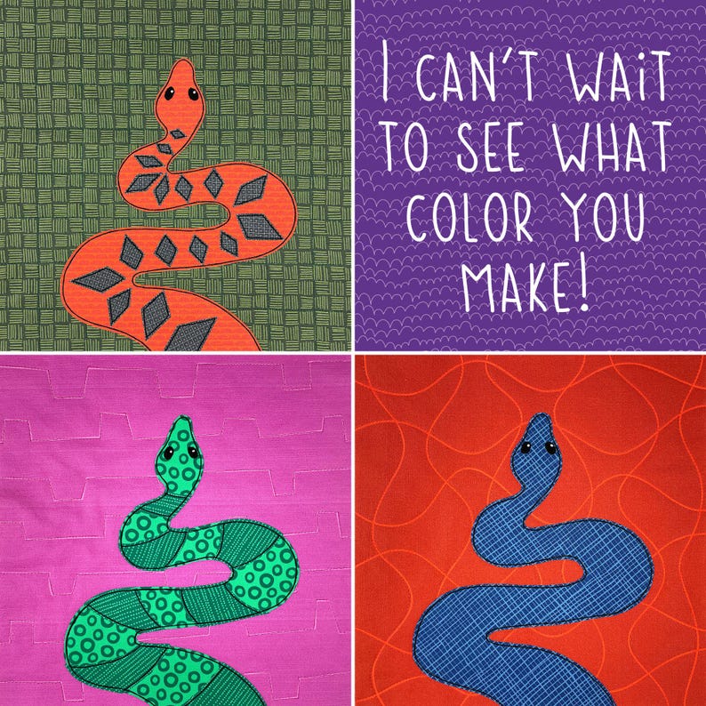 Sawyer Snake Applique Quilt Pattern: Beginner Friendly (digital PDF ...