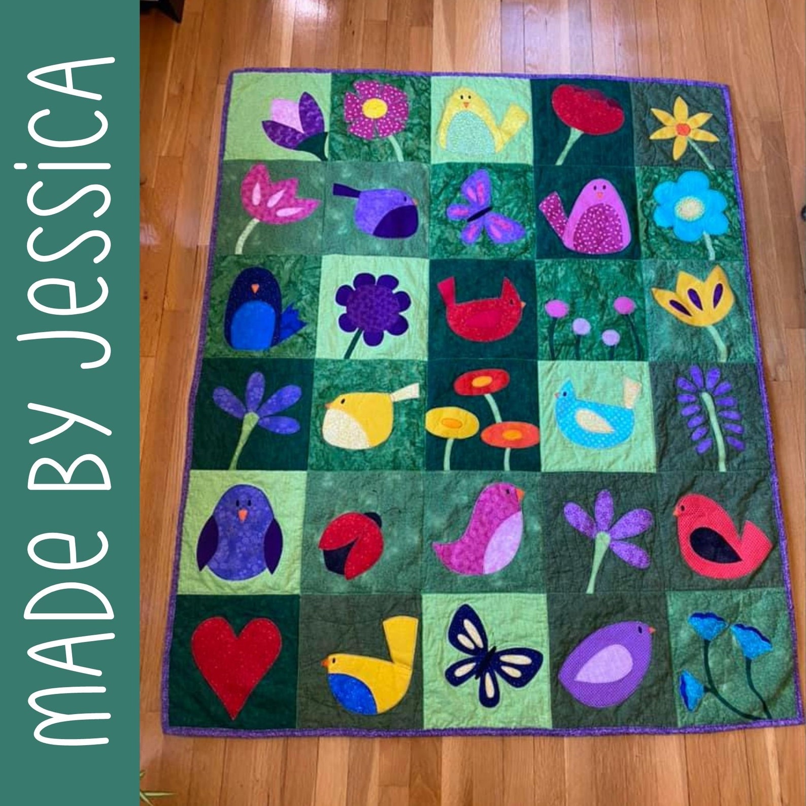 Wild Flowers Easy Applique Quilt Pattern PDF for Beginners QAYG and ...
