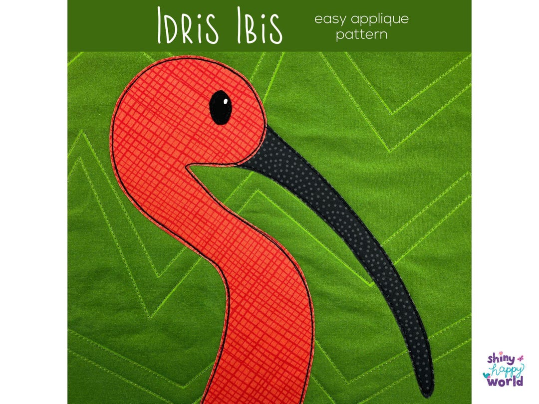 Idris Ibis - Easy Applique Quilt Pattern for Beginners - Instant PDF Pattern - Etsy