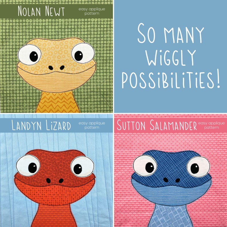 Landyn Lizard Applique Quilt Pattern: Easy Beginner PDF (digital ...