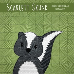 Scarlett Skunk Applique Quilt Pattern: Easy Quilt-as-you-go (digital ...