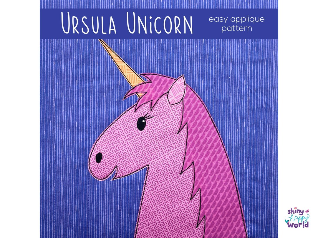 Ursula Unicorn Applique Quilt Pattern: Easy PDF (digital Download) - Etsy