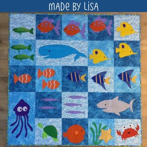 Sea Creatures Applique Quilt Pattern: Easy Quilt-as-you-go (PDF Pattern ...