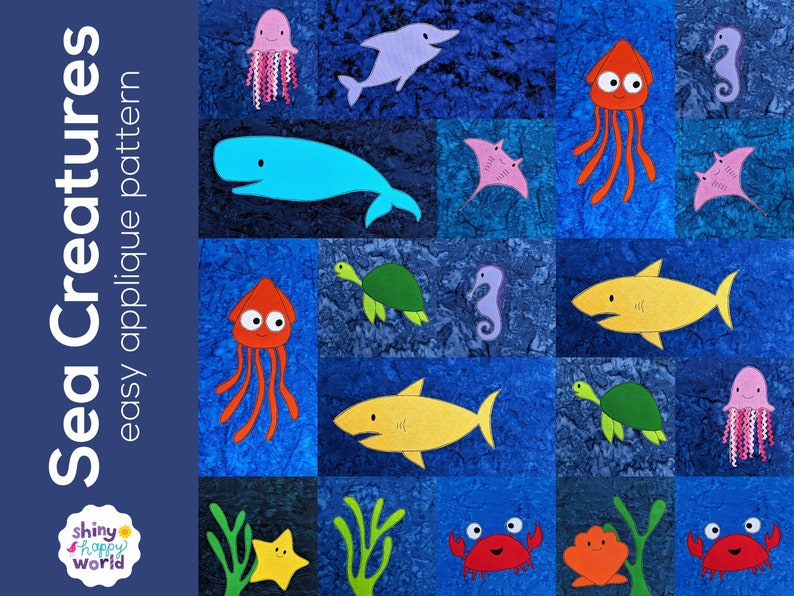 Sea Creatures Applique Quilt Pattern Easy Digital PDF - Etsy