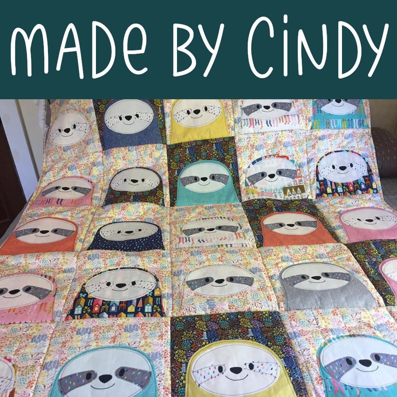 Silly Sloths Applique Quilt Pattern Easy PDF Pattern for - Etsy