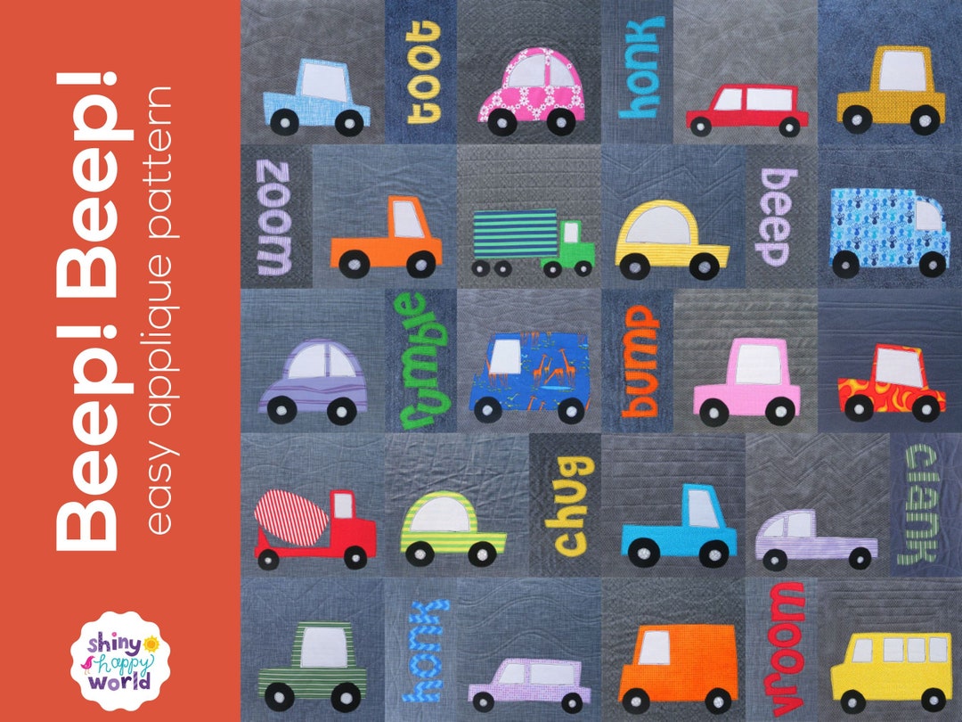 Beep! Beep! - Cars and Trucks Applique Quilt Pattern - Easy Digital PDF ... Beep! Beep! - Cars and Trucks Applique Quilt Pattern - Easy Digital PDF ...