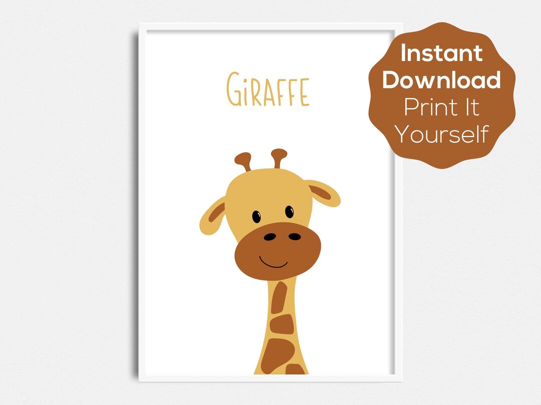 Giraffe Printable Art - Instant Download - Print It Yourself - ABC ...