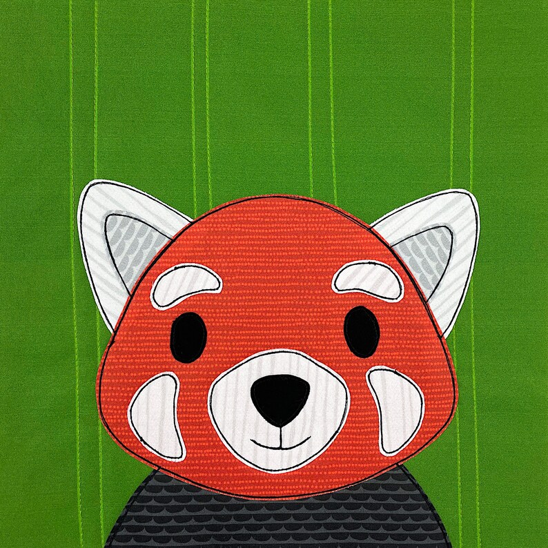Reena the Red Panda Applique Quilt Pattern Easy Digital PDF - Etsy