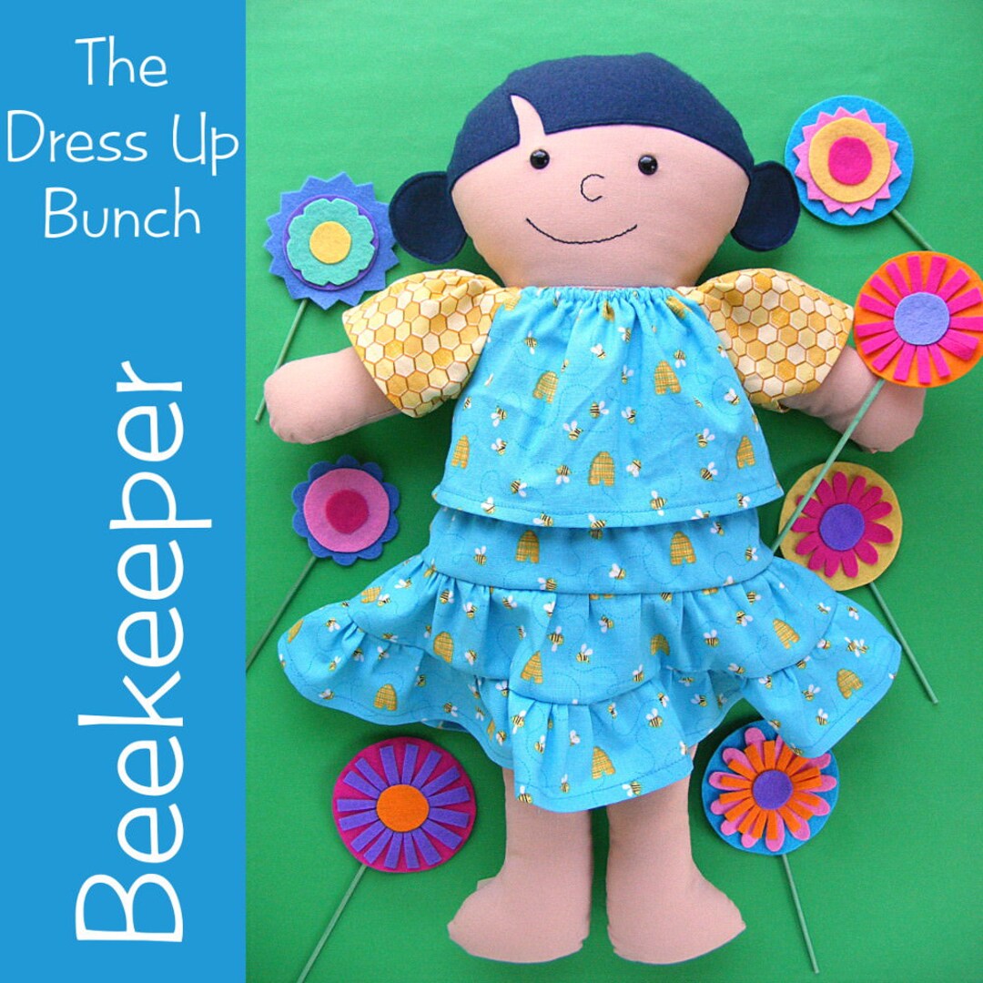 Dress up Bunch Doll Beekeeper Dress and Flowers Pattern - Etsy