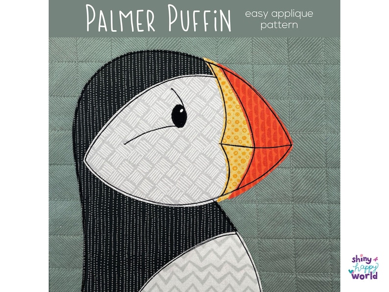 Palmer Puffin Applique Quilt Pattern: Easy Quilt-as-you-go (digital PDF ...