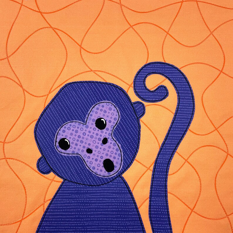 Silas the Spider Monkey Applique Quilt Pattern: Beginner Friendly (PDF ...