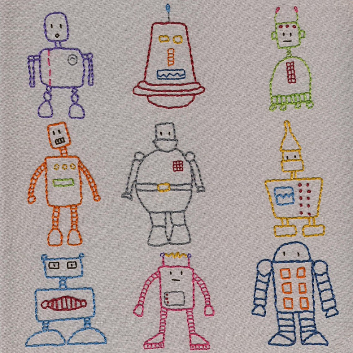 Robots Embroidery Pattern PDF - Etsy