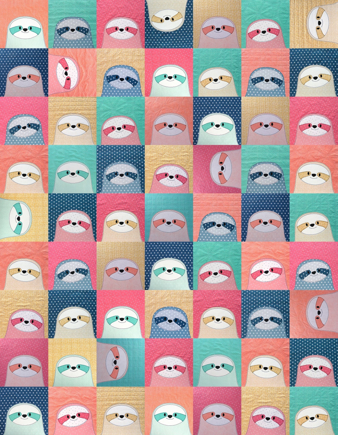 Silly Sloths Applique Quilt Pattern Easy PDF Pattern for - Etsy