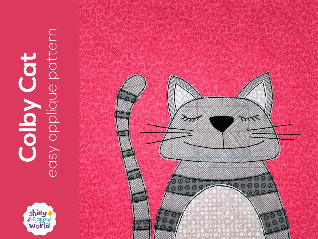 Colby Cat Applique Quilt Pattern - Easy Digital PDF Pattern for ...