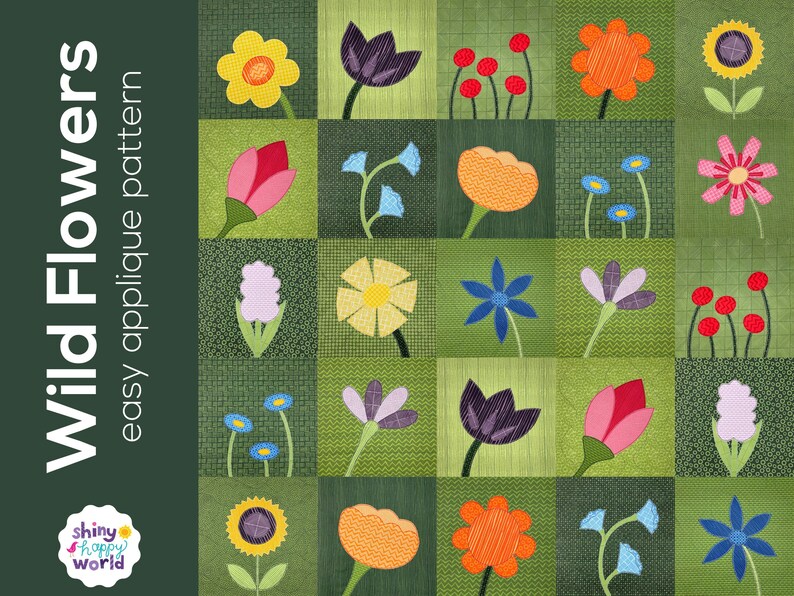 Wild Flowers Easy Applique Quilt Pattern PDF for Beginners - Etsy