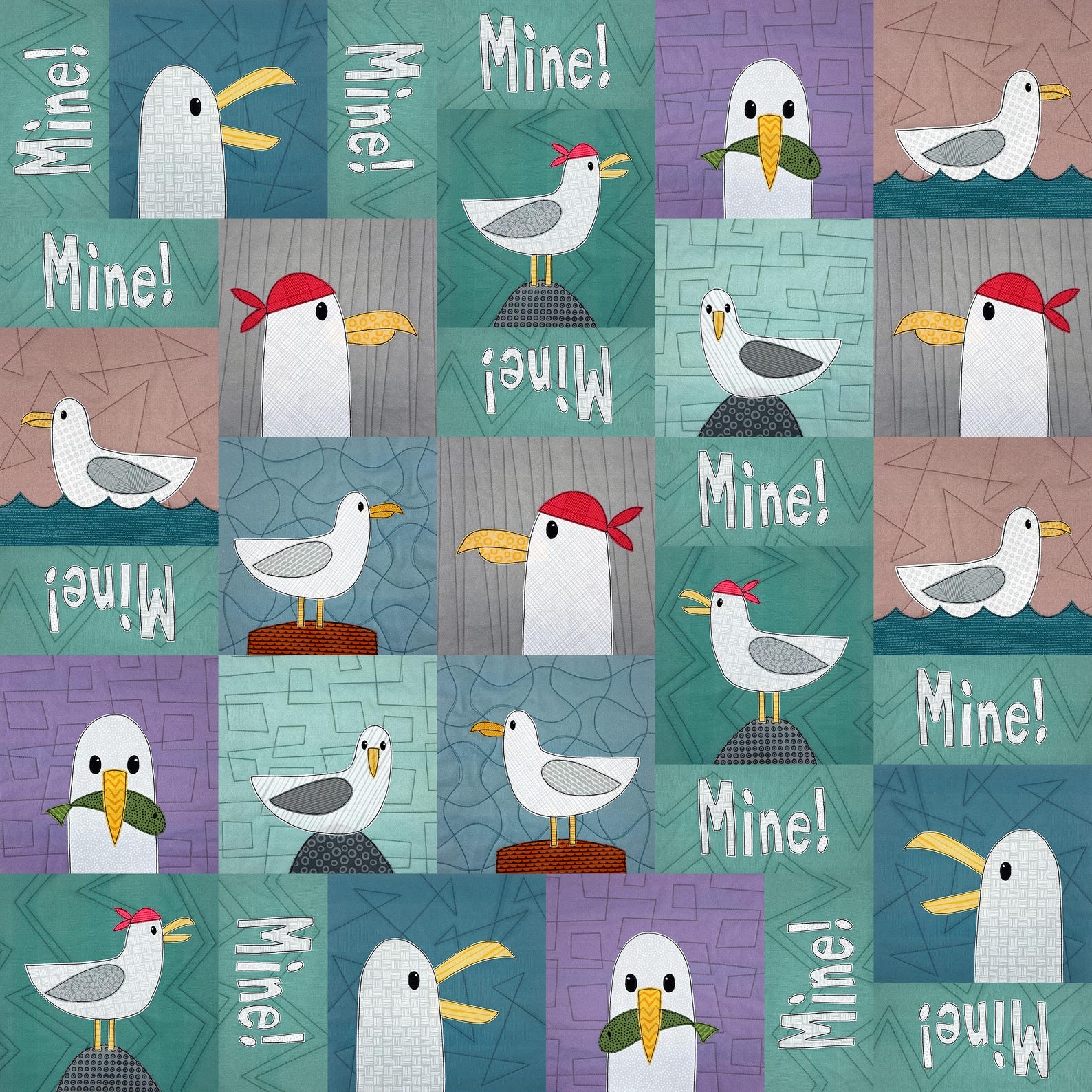 Greedy Seagulls Applique Quilt Pattern: Mix & Match (PDF Pattern) - Etsy