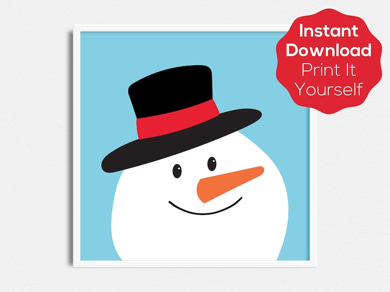 Snowman Printable Art Instant Download Print It Yourself - Etsy