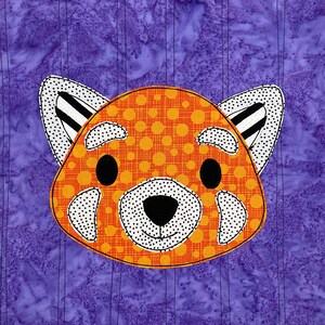 Reena the Red Panda Applique Quilt Pattern - Easy Digital PDF Pattern ...