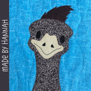 Emu or Ostrich Applique Quilt Pattern (easy Digital PDF Pattern, Uses ...