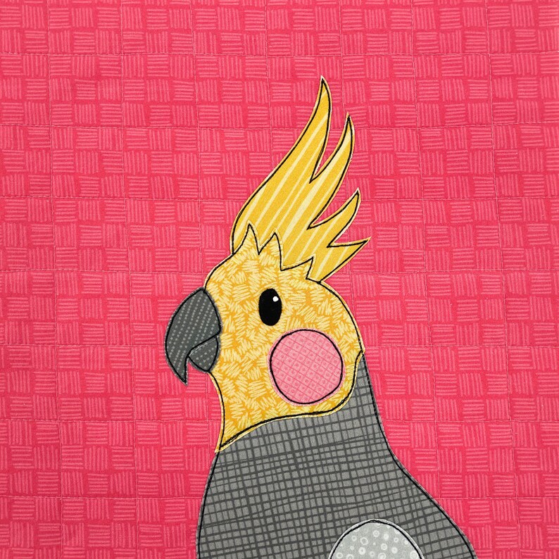 Calvin Cockatiel Applique Quilt Pattern: Easy Beginner PDF (digital ...