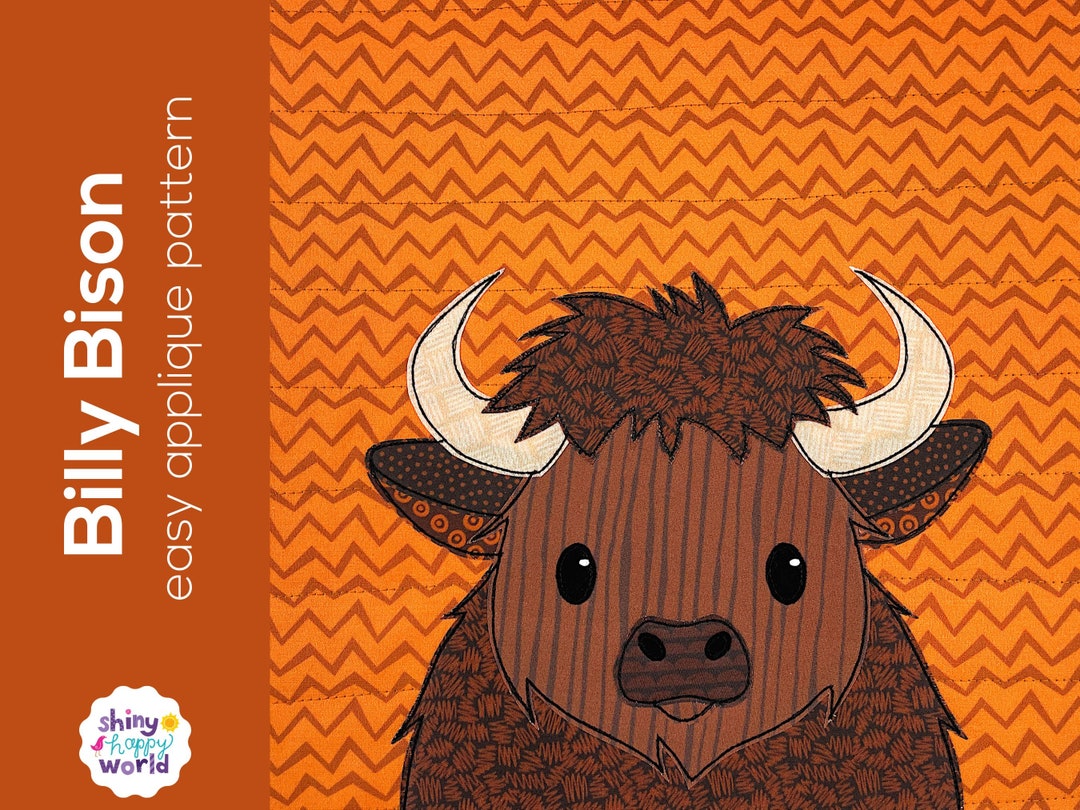 Billy Bison Applique Quilt Pattern - Easy Digital PDF Pattern for ...