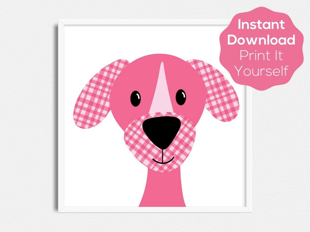 Pink Dog Printable Art - Instant Download - Print It Yourself - Pets ...