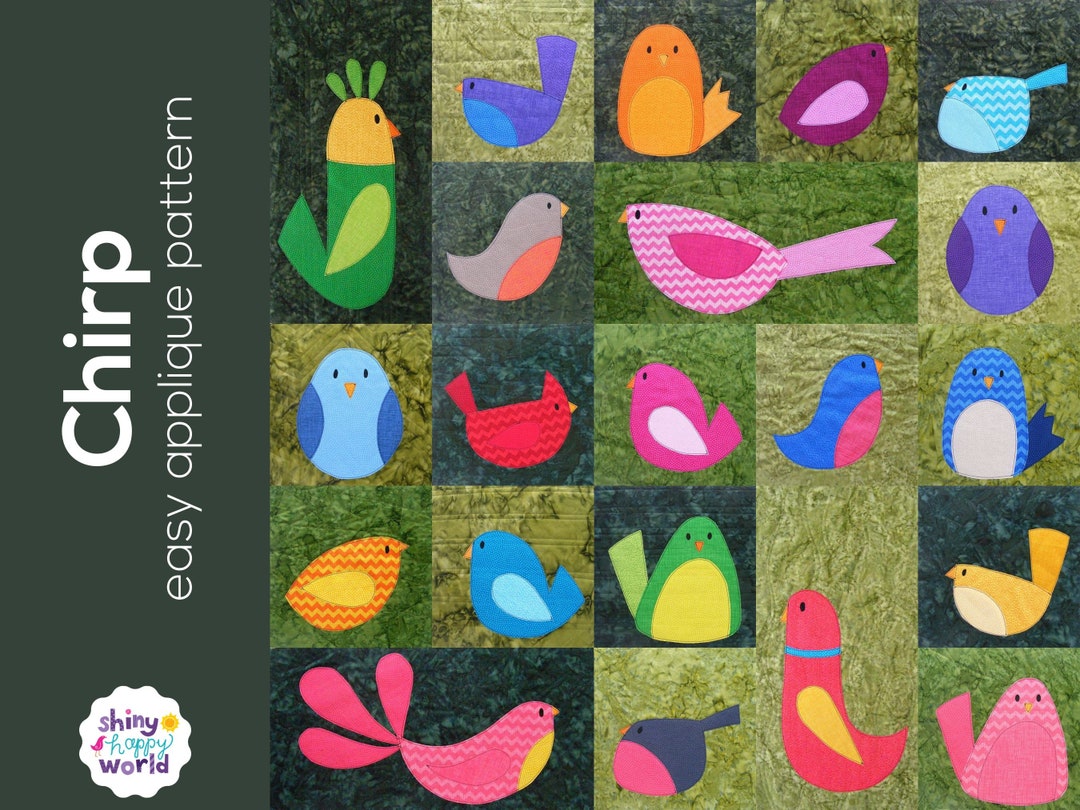 Chirp - Bird Applique Quilt Pattern - Easy Digital PDF Pattern for ...