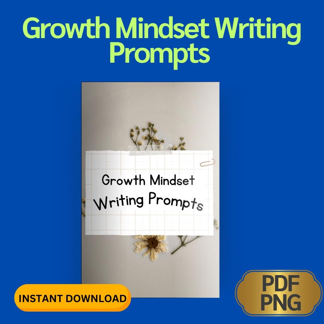 Growth Mindset Writing Prompts | Printable Journal Prompts | Personal ...