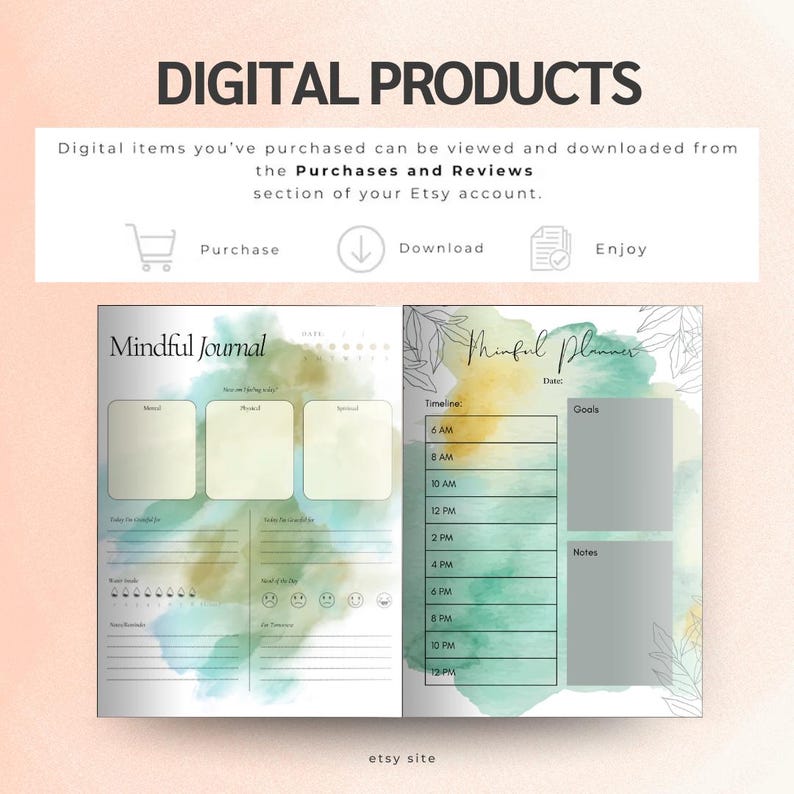 Mindfulness Journal Printable | Mindfulness Planner | PDF PNG ...
