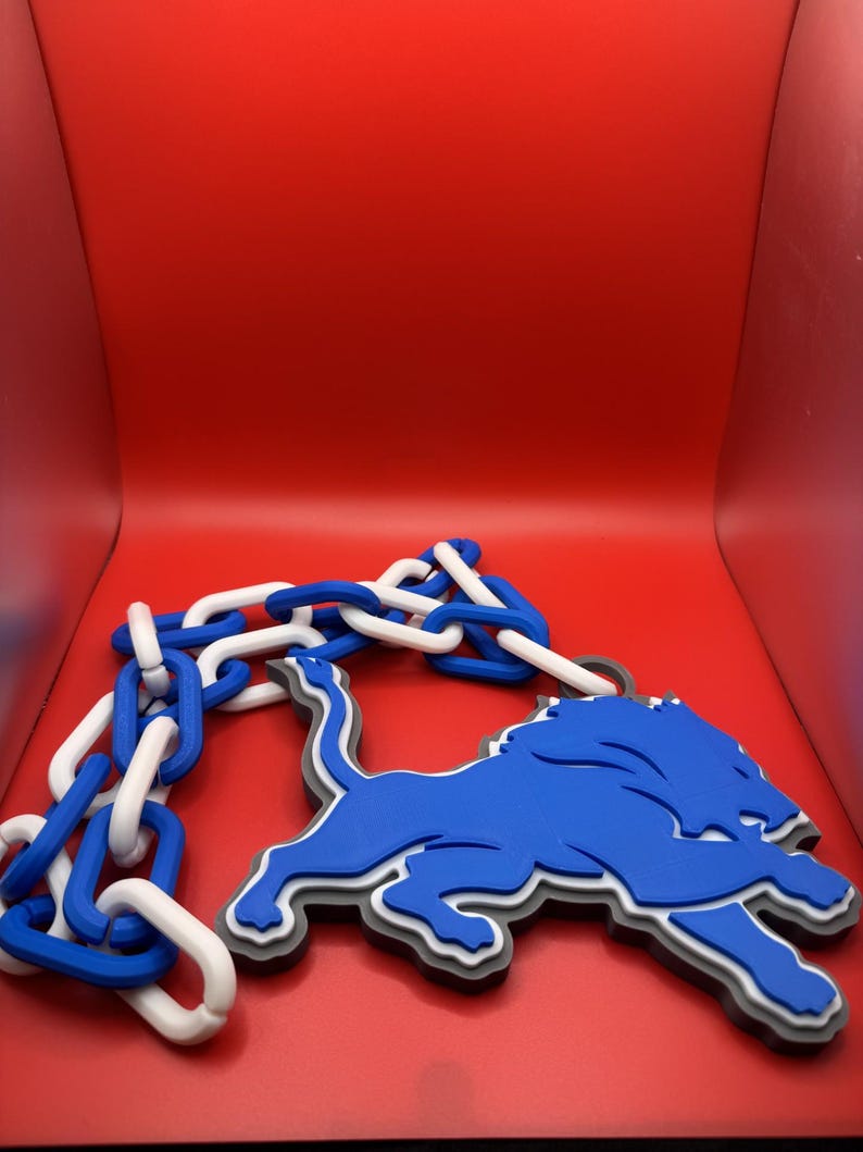 Detroit Lions Pendant and Chain - Etsy