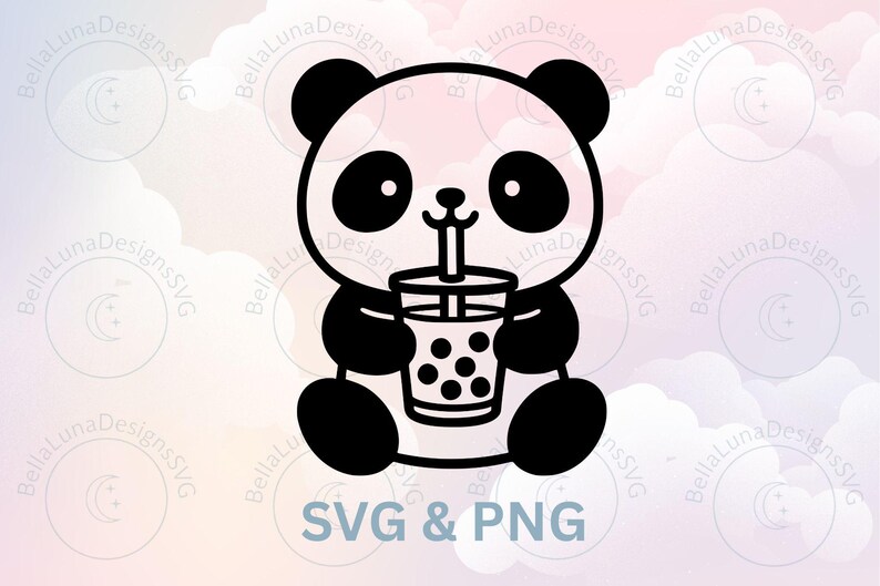 Panda Boba Tea SVG & PNG- (commercial Use) Bubble Tea, Animal Clipart ...