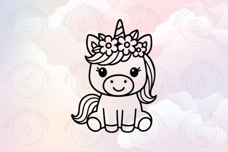 Baby Unicorn SVG PNG- Minimalist Design for Cricut (commercial Use ...