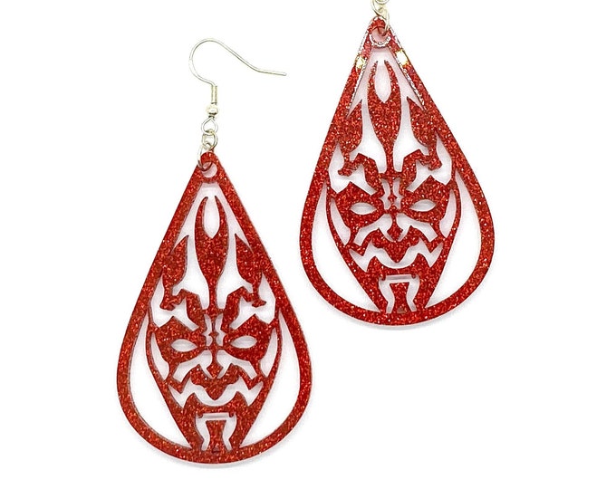 Star Wars Darth Maul Tear Drop Earrings | Etsy