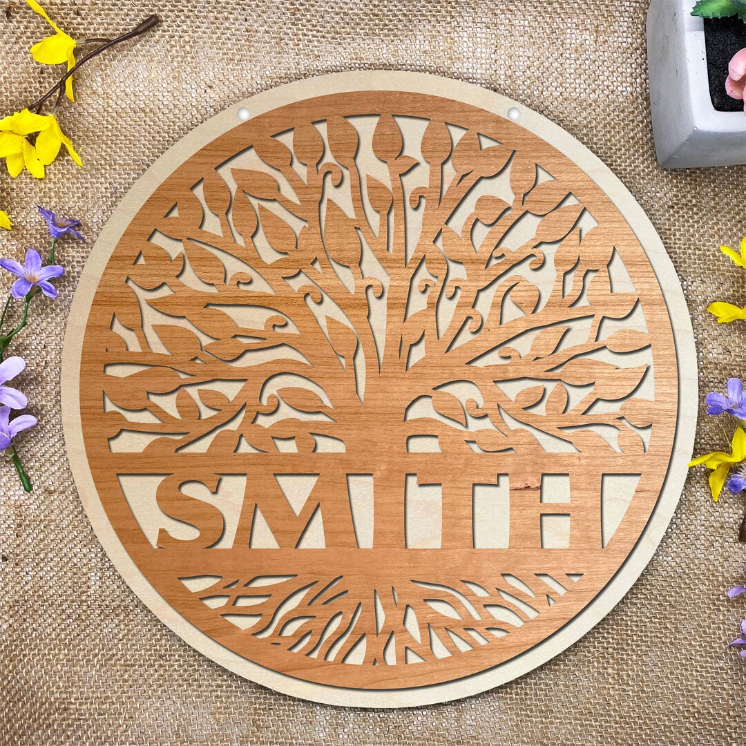 Tree of Life Name Sign, Wood Home Decor, Personalized Wall Art ...
