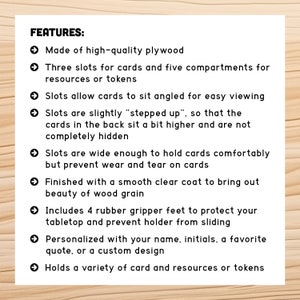 Personalized Board Game Card Holder Tabletop Resource Organizer, Gaming ...