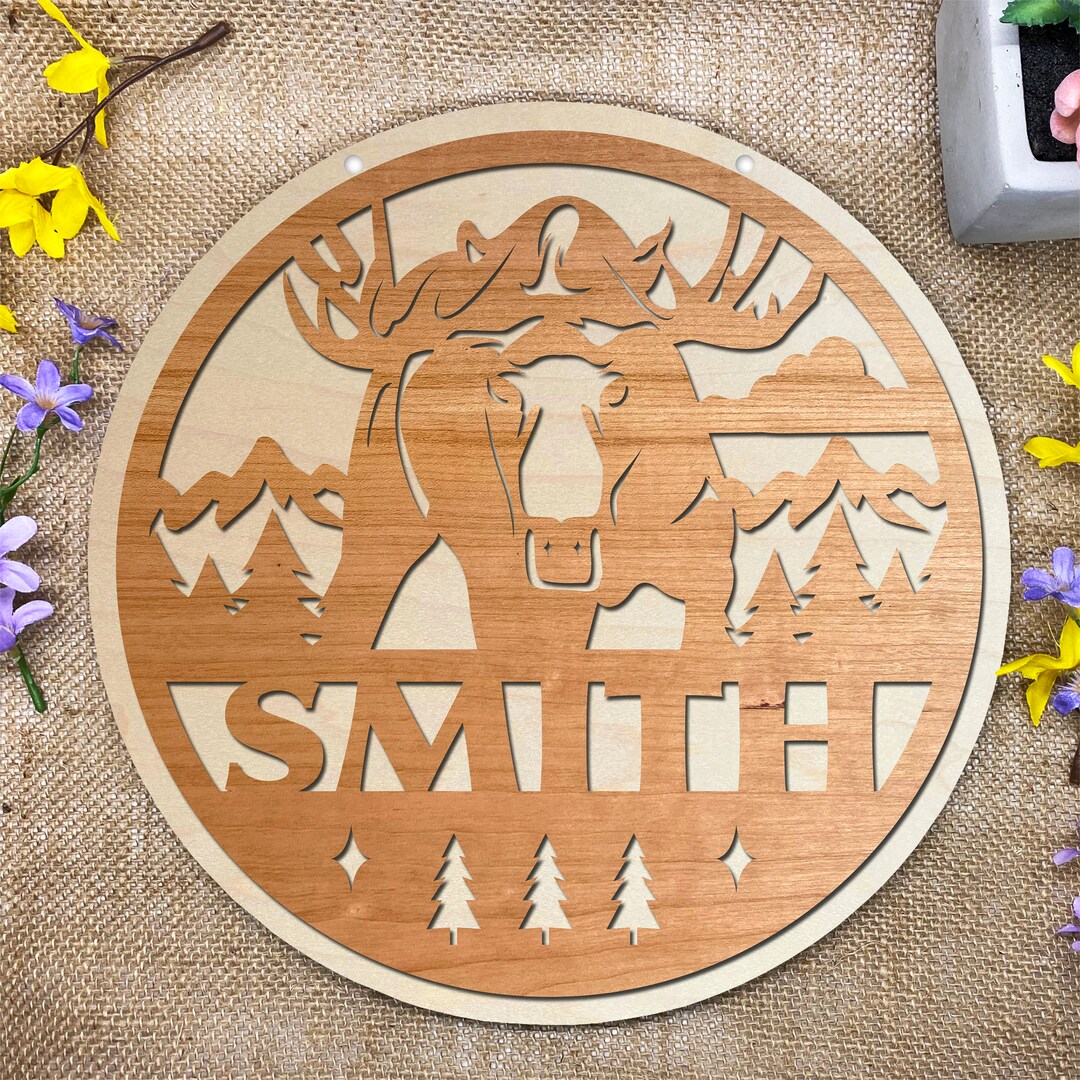 Moose Name Sign, Hunting Home Decor, Personalized Wall Art ...