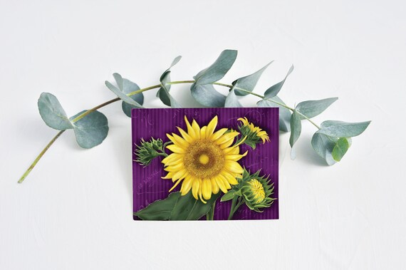 Note Cards Greeting Cards Set of 4 A2 Cards and Envelopes Sunflower Art ...