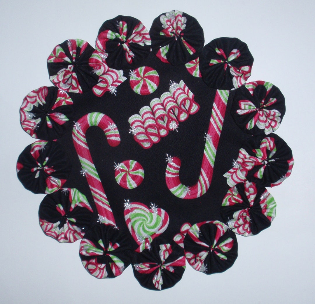 Pink, Green and White Christmas Candy 8.5 Yo Yo Doily - Etsy