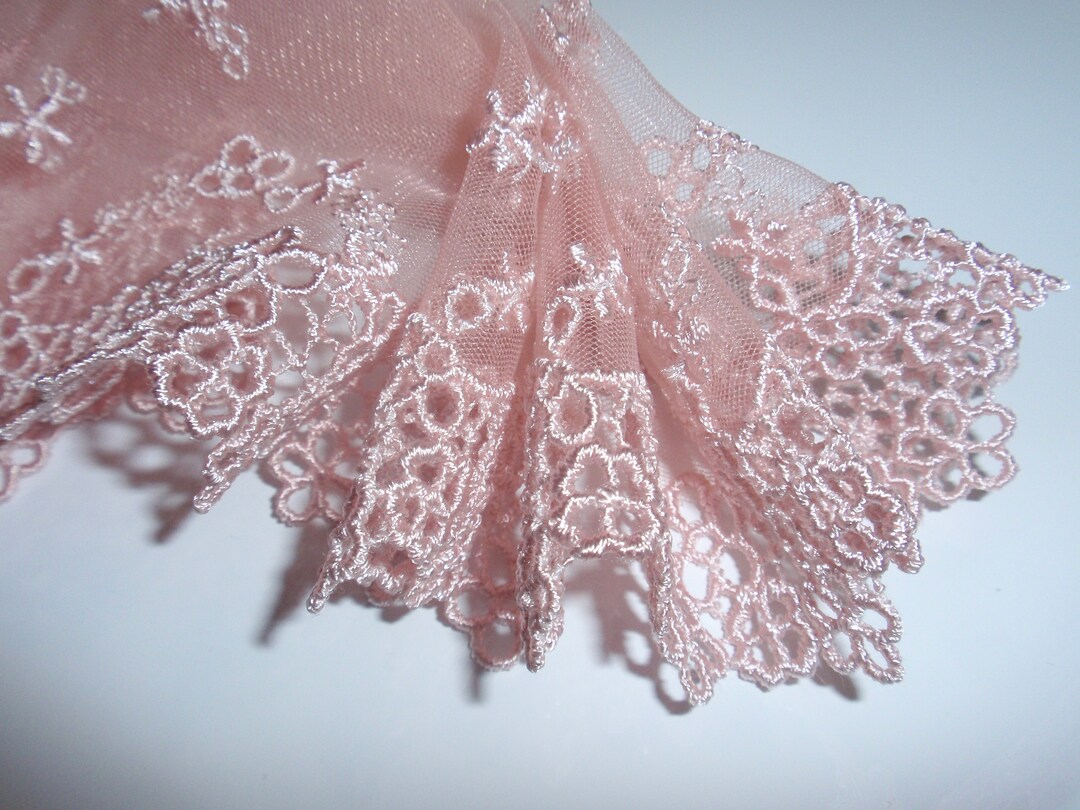 Apricot Pink Embroidery Lace Trim - Journal Ephemera, Mixed Media ...