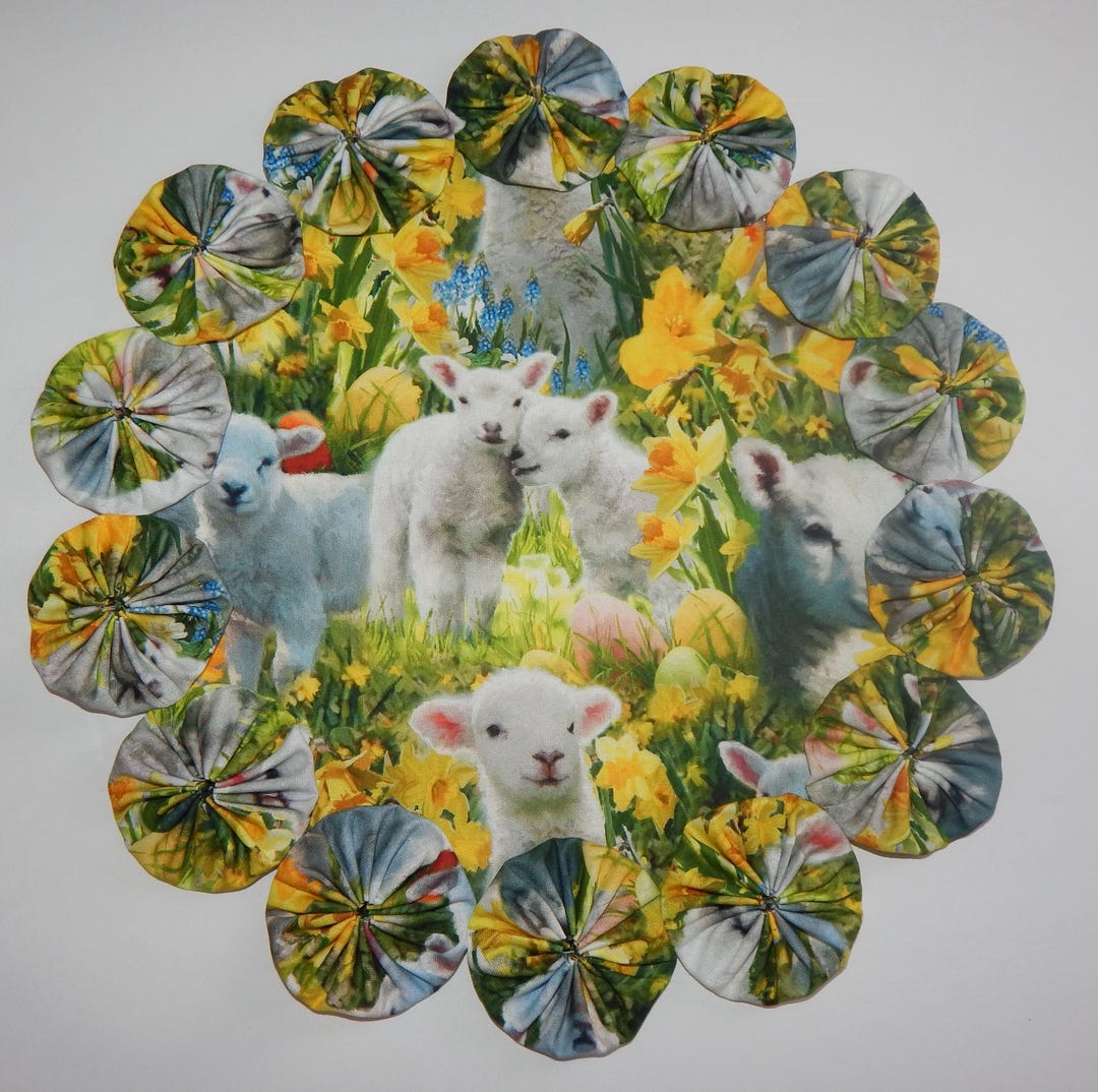 Easter Lambs 12" Yo Yo Doily - Etsy