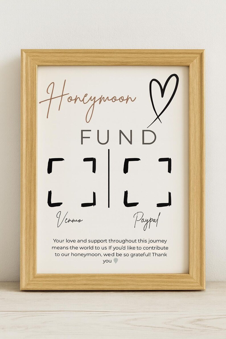 Honey Moon Fund Qr Code Sign, Wedding - Etsy