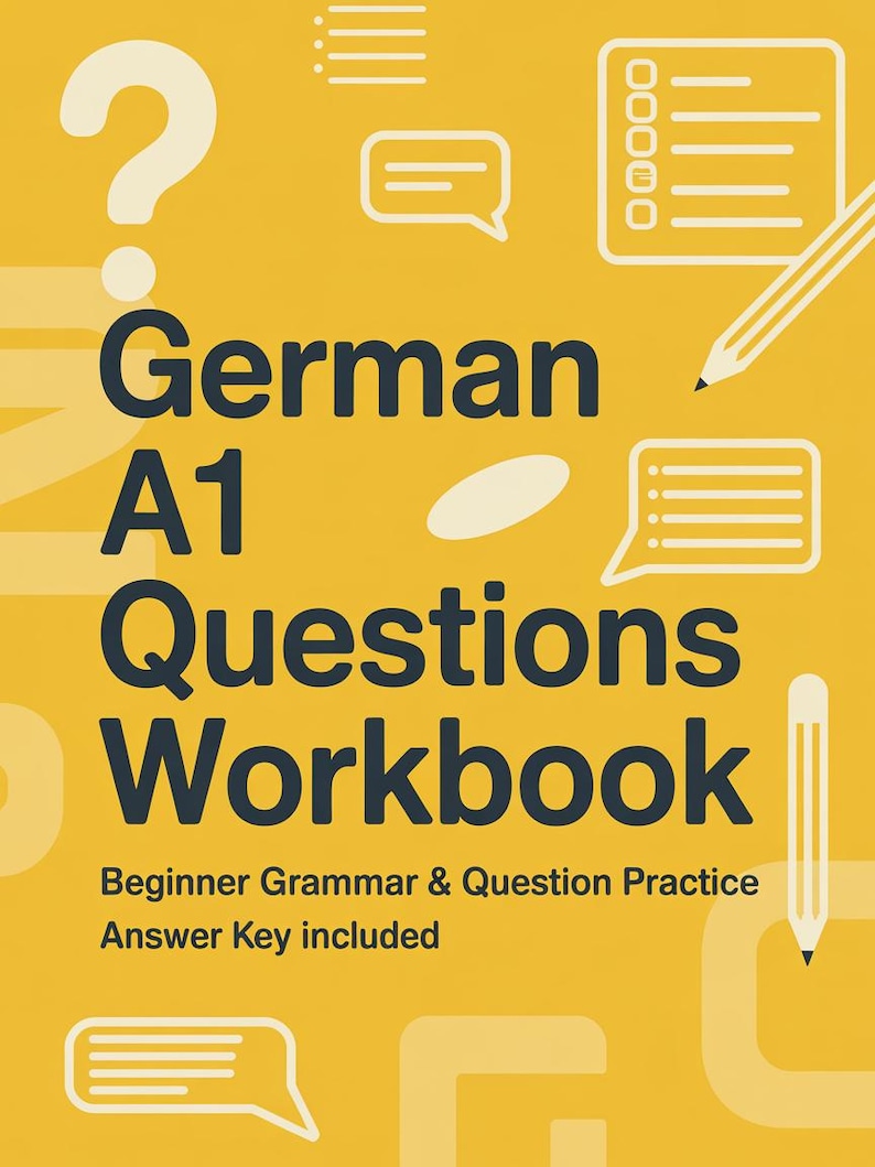 German A1 Questions Workbook | Beginner German Grammar Exercises PDF ...