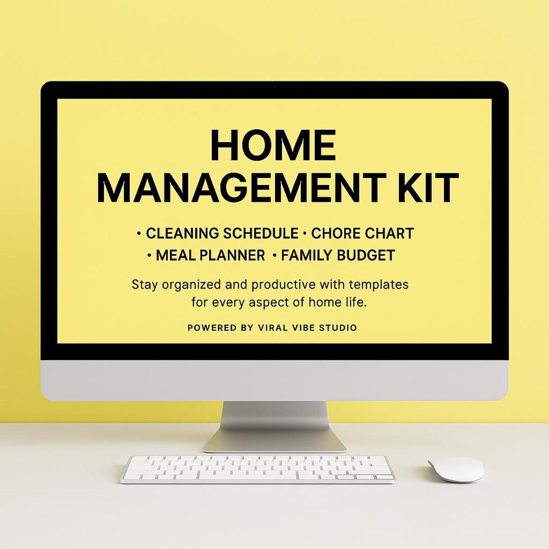 Home Management Hub | Lemon Yellow Canva Templates | Household Planner ...