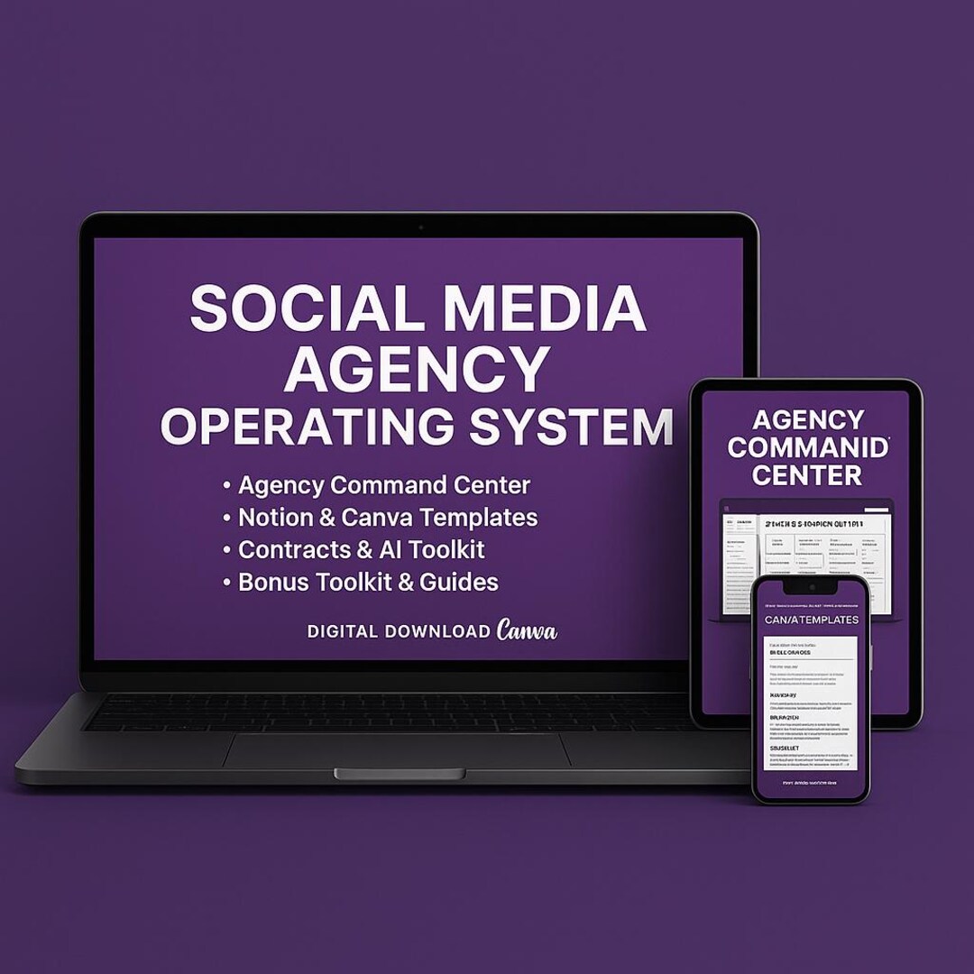 Social Media Agency Operating System | Notion + Canva Agency Toolkit ...
